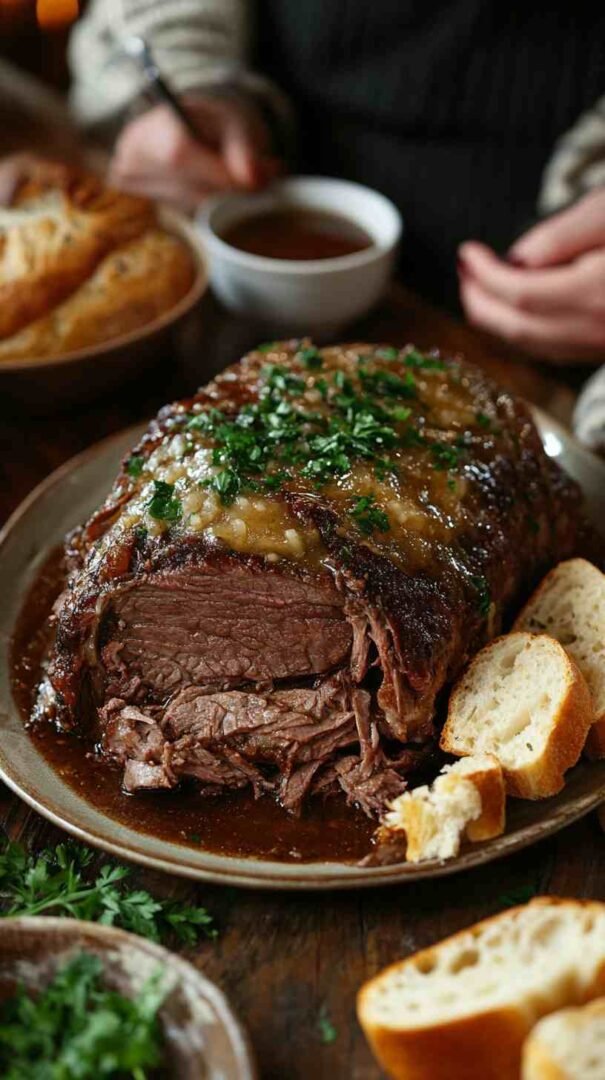 Comforting Slow Cooker Roast with Rich Au Jus