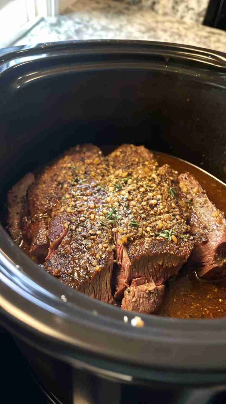 Simple Crock Pot Beef Arm Roast with Homemade Seasoning