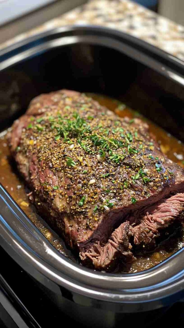 Simple Crock Pot Beef Arm Roast with Homemade Seasoning