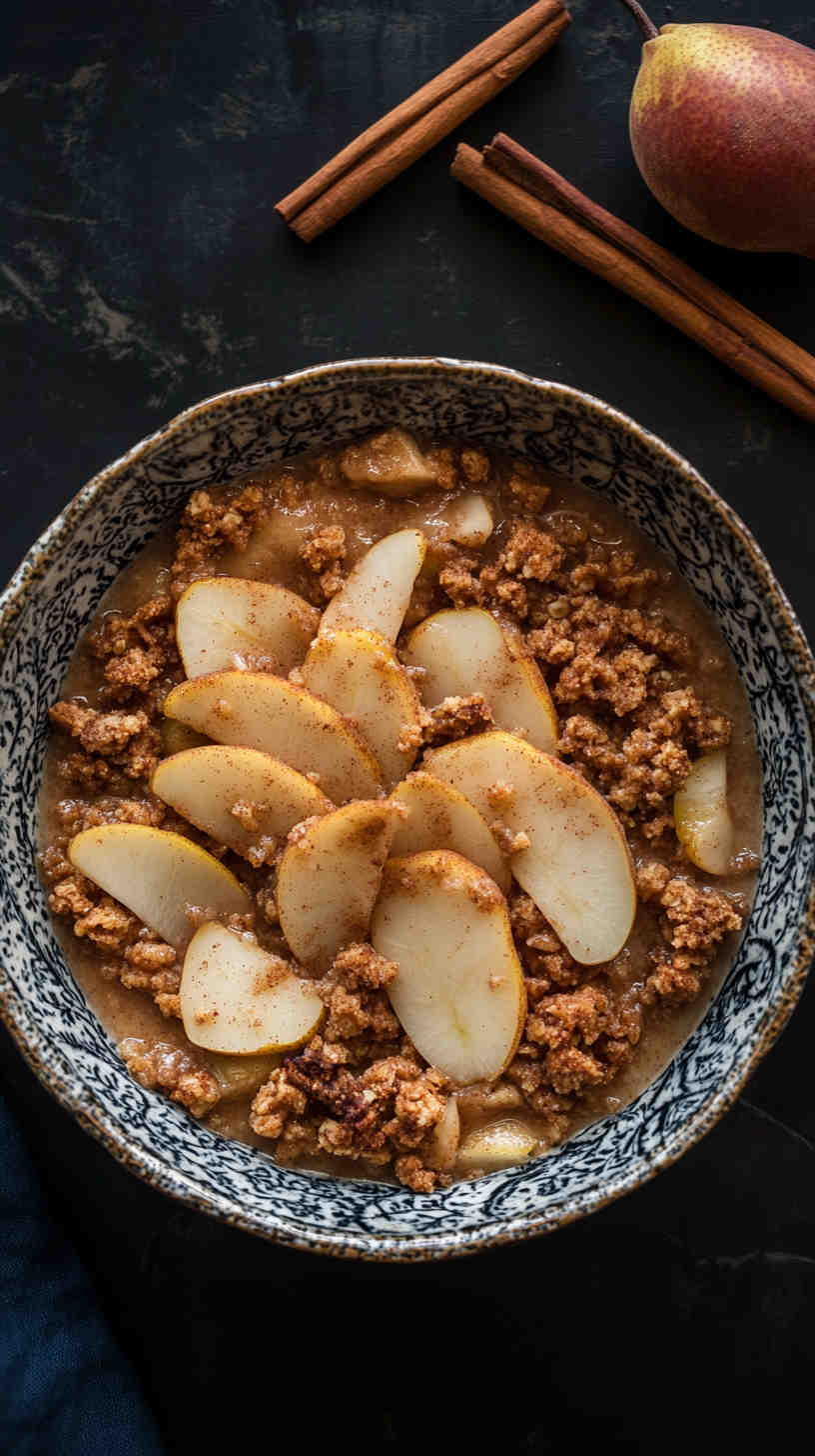 Slow Cooker Pear and Cinnamon Crisp recipe